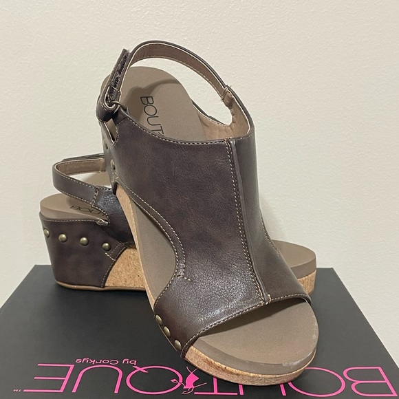 Corkys | Shoes | Corkys Carley Chocolate Smooth Wedge Sandals | Poshmark